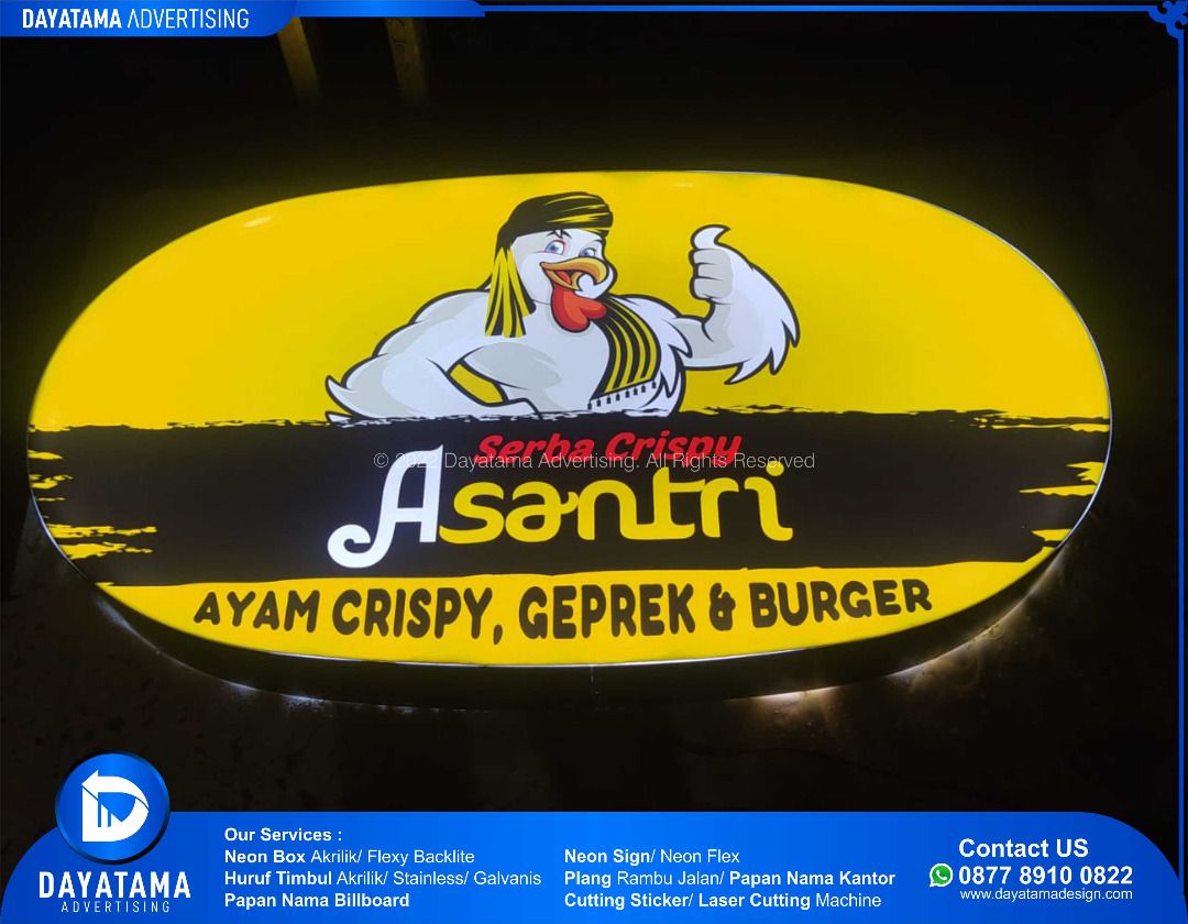 Custom Neon Box Akrilik/ Neon Box Oval/ Papan Nama Toko/ Reklame ...