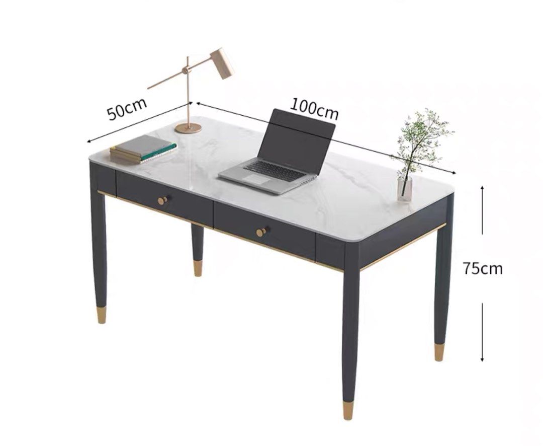 DHOUBY Victorian Sintered Stone Study Table, Furniture & Home Living ...