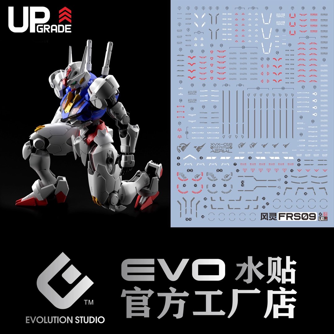 [Evo] FM Aerial Full Mechanics Gundam Waterslide Decal 1/100 High ...