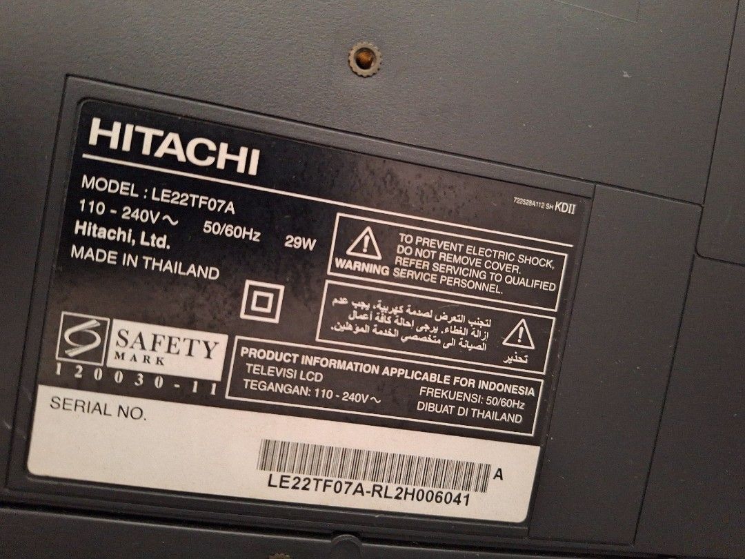 Hitachi TV, TV & Home Appliances, TV & Entertainment, TV on Carousell