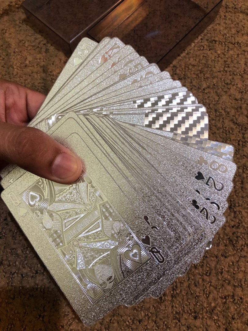 Mercedez benz shiny silver plastic coated embossed playing cards ...