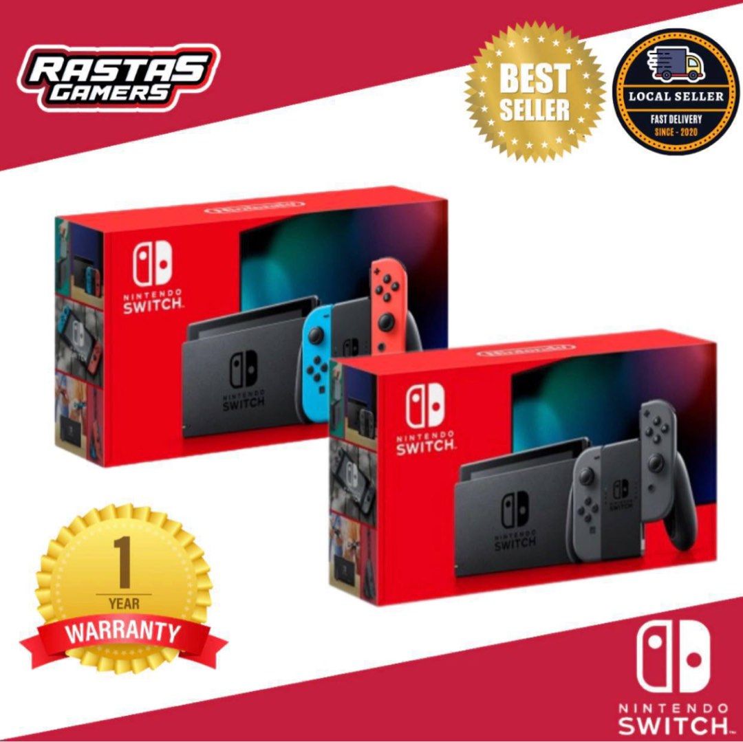 New Nintendo Switch V2 (Neon), Video Gaming, Video Game Consoles ...