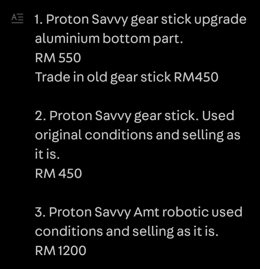 Proton Savvy AMT Gear Stick, Auto Accessories on Carousell