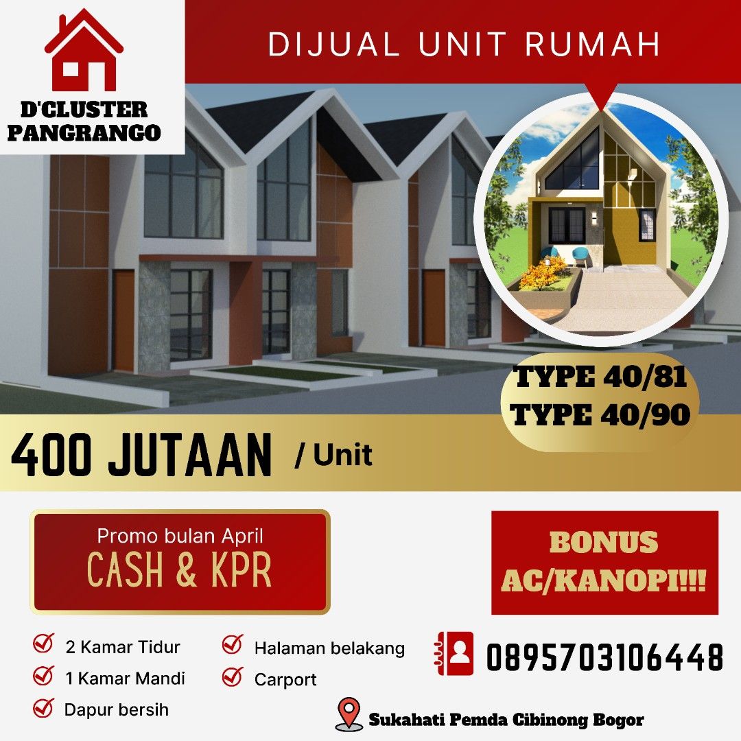 Rumah 1 lantai dengan TYPE 40/81 dan TYPE 40/90, Properti, Dijual di Carousell