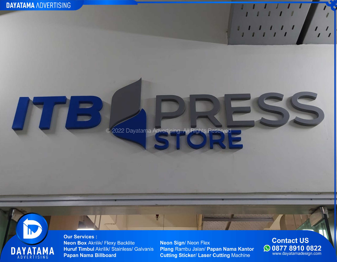 Signage Huruf Timbul Plat Galvanis Finishing Cat Duco, Desain ...