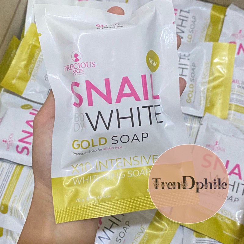 Snail White Gold Glutathione Collagen Soap - SnailExtract Thailand ...