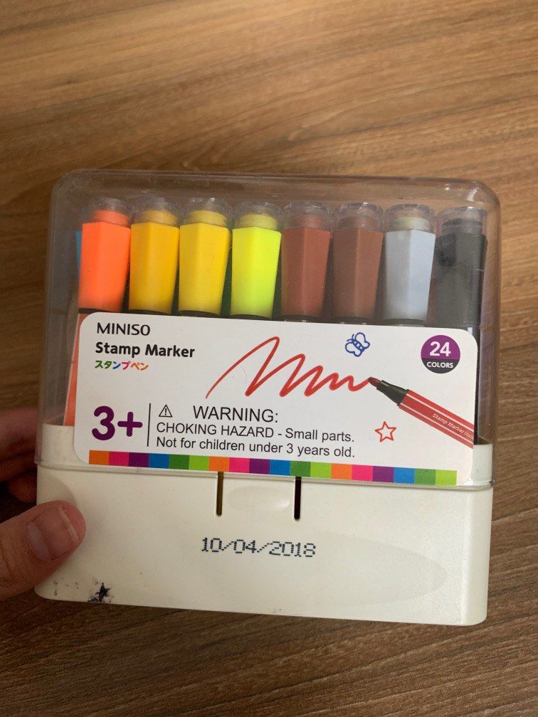 Stamp marker spidol Miniso, Buku & Alat Tulis, Alat Tulis di Carousell