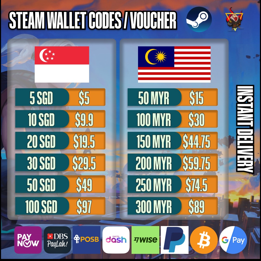 STEAM WALLET CODE | STEAM WALLET VOUCHER SINGAPORE MALAYSIA [CHEAPER ...