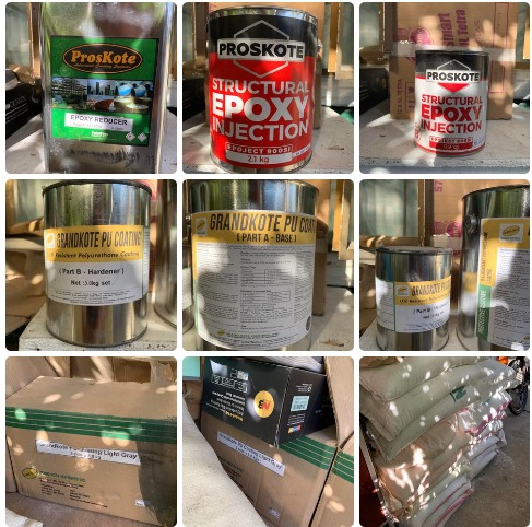 Structural Epoxy Injection, PU Topcoat, Silica Sands and Patching ...