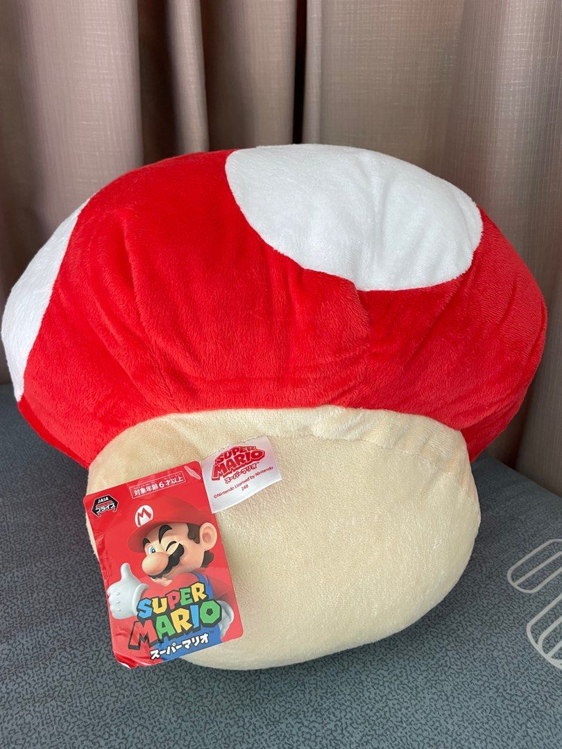 Super Mario Extra Large Plush Toy Super Mushroom original, Toys & Collectibles, Mainan di Carousell