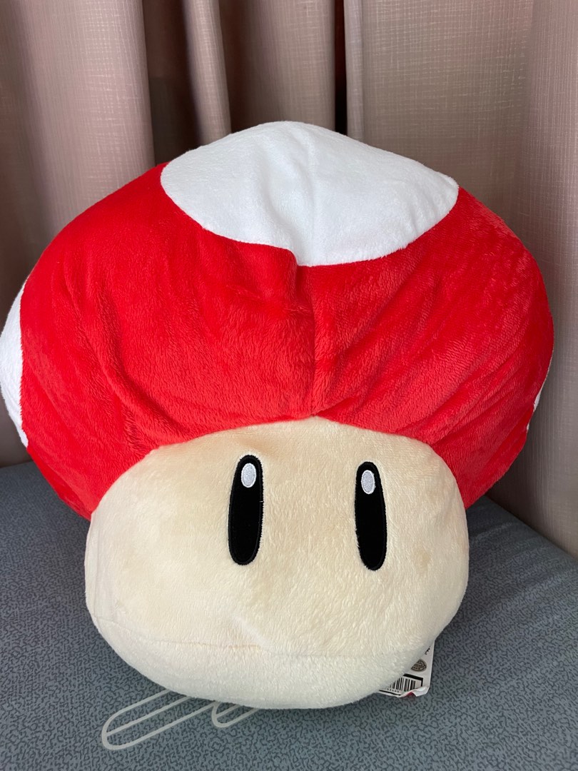 Super Mario Extra Large Plush Toy Super Mushroom original, Toys & Collectibles, Mainan di Carousell