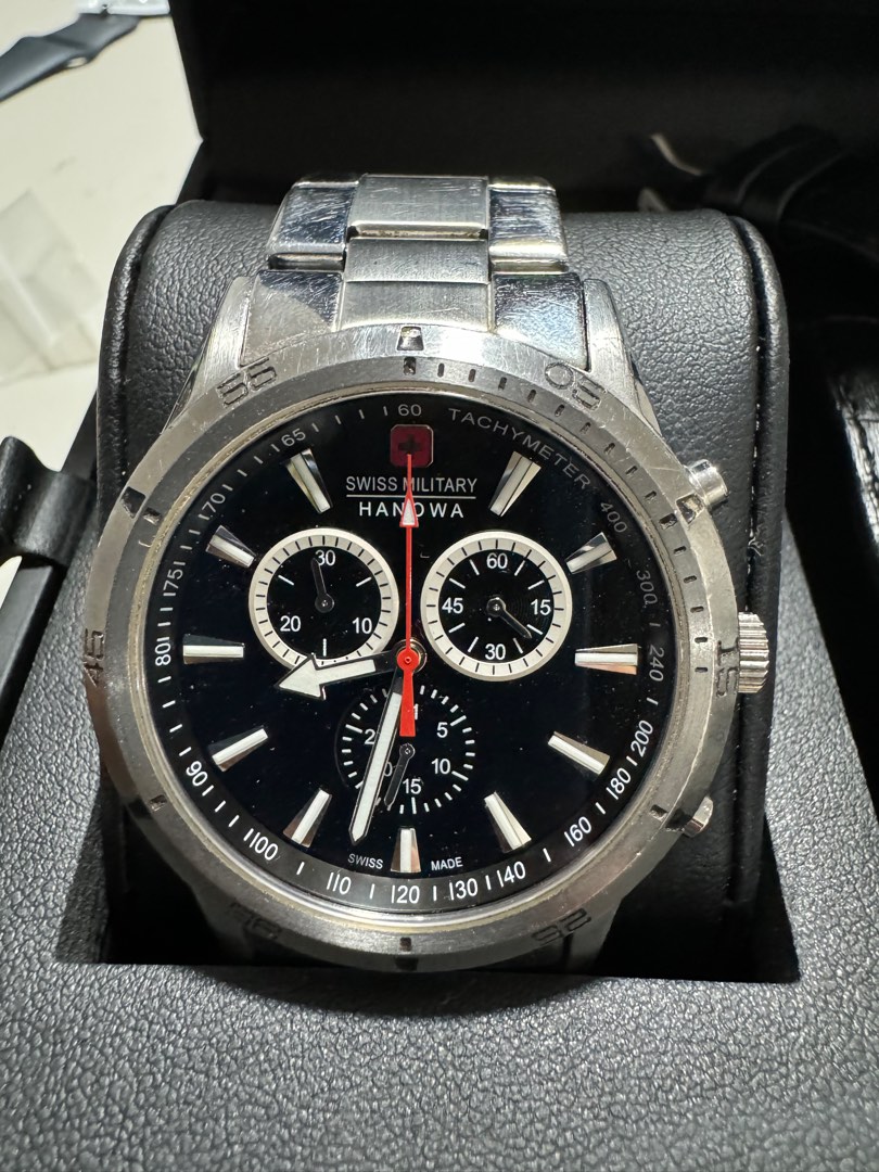 Men Swiss Military Hanowa Watch Chronograph Men Battery Powered, Men's ...
