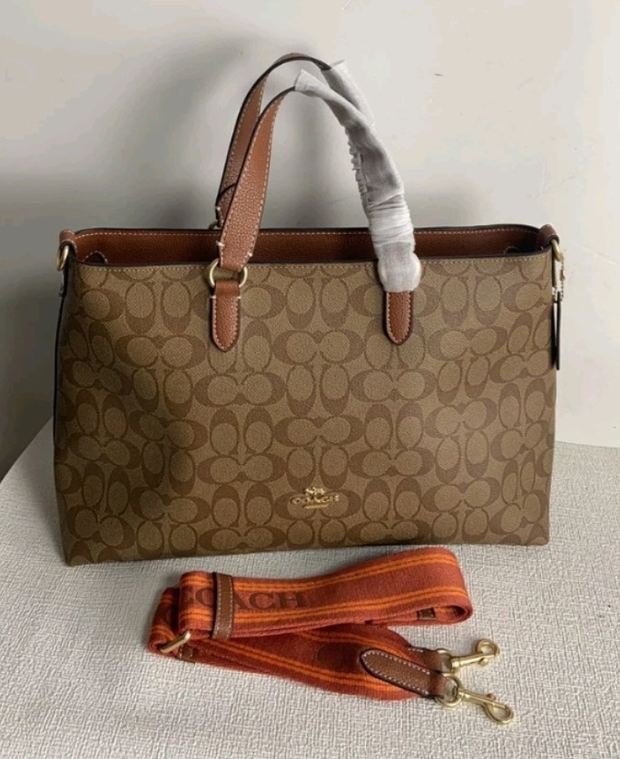 Tas branded ORIGINAL 100% COACH LOGAN CARRYALL, Fesyen Wanita, Tas ...