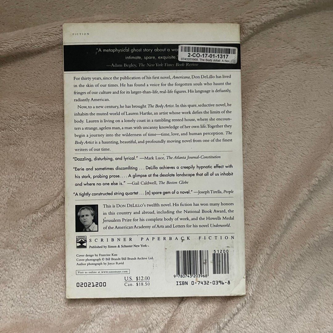 The Body Artist - Don Delillo, Hobbies & Toys, Books & Magazines ...