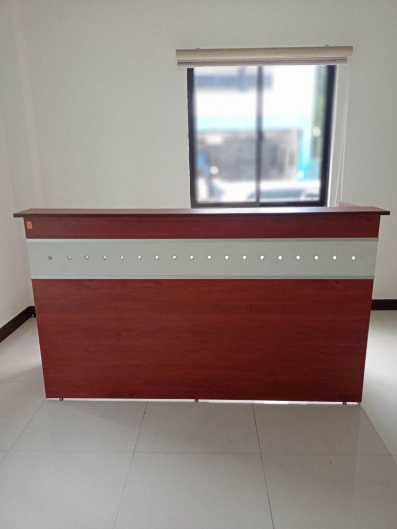 2 color laminated wood receiving table / office partition / office ...