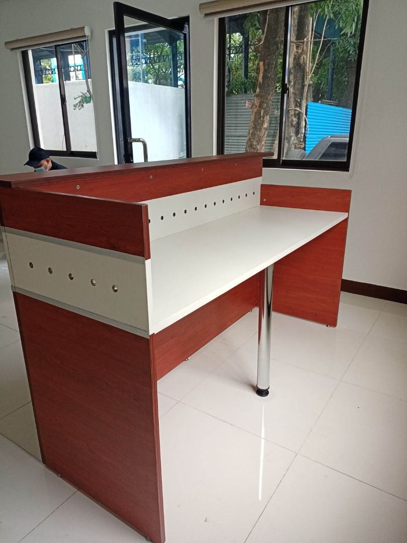 2 color laminated wood receiving table / office partition / office ...