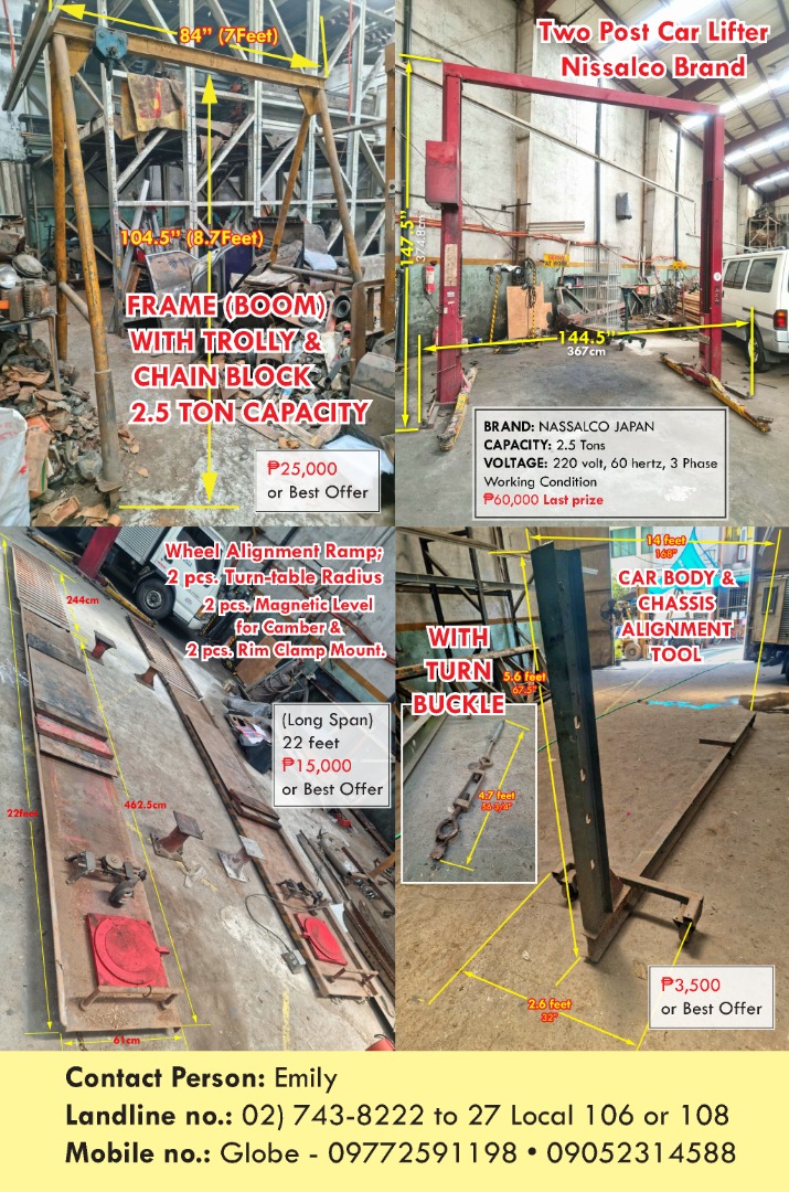 A-Frame Gantry with Beam Trolly, Two Post Car Lifter, 1 Set of 2 pcs ...