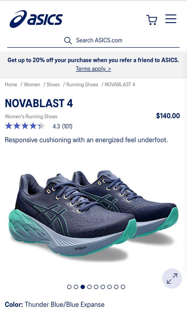 ASICS Novablast 4, Women's Fashion, Footwear, Sneakers on Carousell