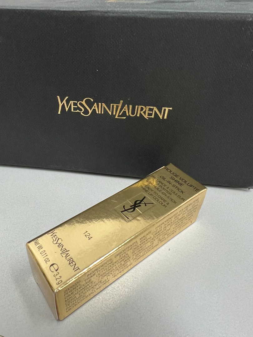 Authentic YSL Rouge Volupte Shine 124 lipstick, Beauty & Personal Care ...