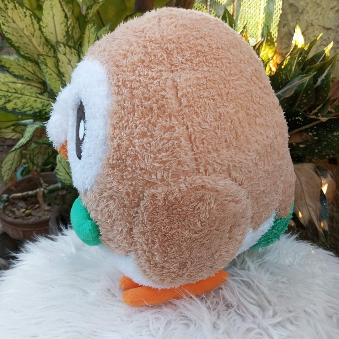 BANPRESTO Grass/Flying-Type Starter Pokemon Rowlet Jumbo Plush Toy ...
