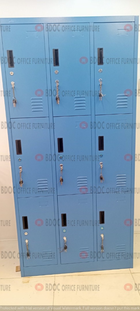 blue color steel locker / office partition / office table / office ...