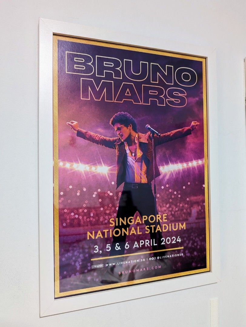 Bruno Mars Singapore 2024 Concert Poster, Hobbies & Toys, Memorabilia ...