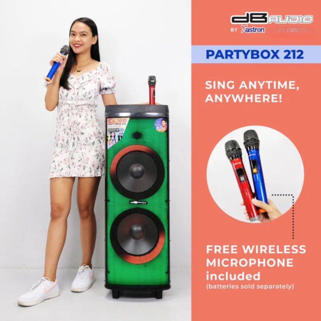 Db Audio PARTYBOX-212 Mobile trolley bluetooth speaker | 12" x 2 woofer ...