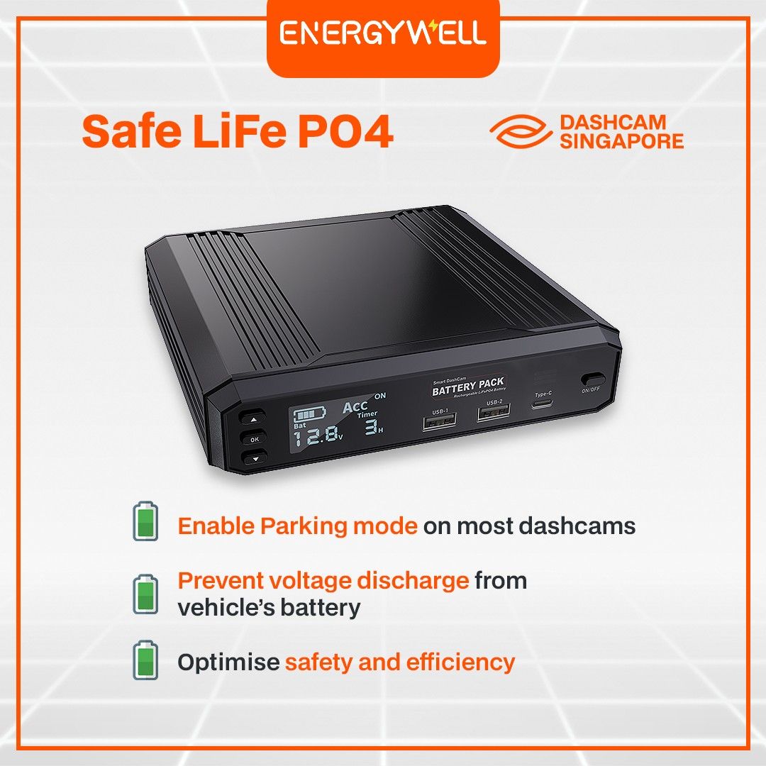 EnergyWell External Battery for Dashcam [Design-in-Korea] | P6 (8 ...