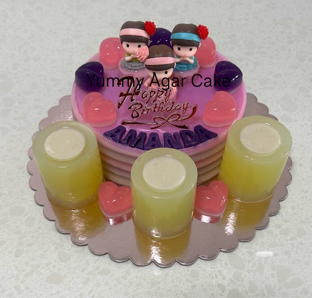 Girls’ Agar Agar Birthday Cakes, Food & Drinks, Homemade Bakes on Carousell