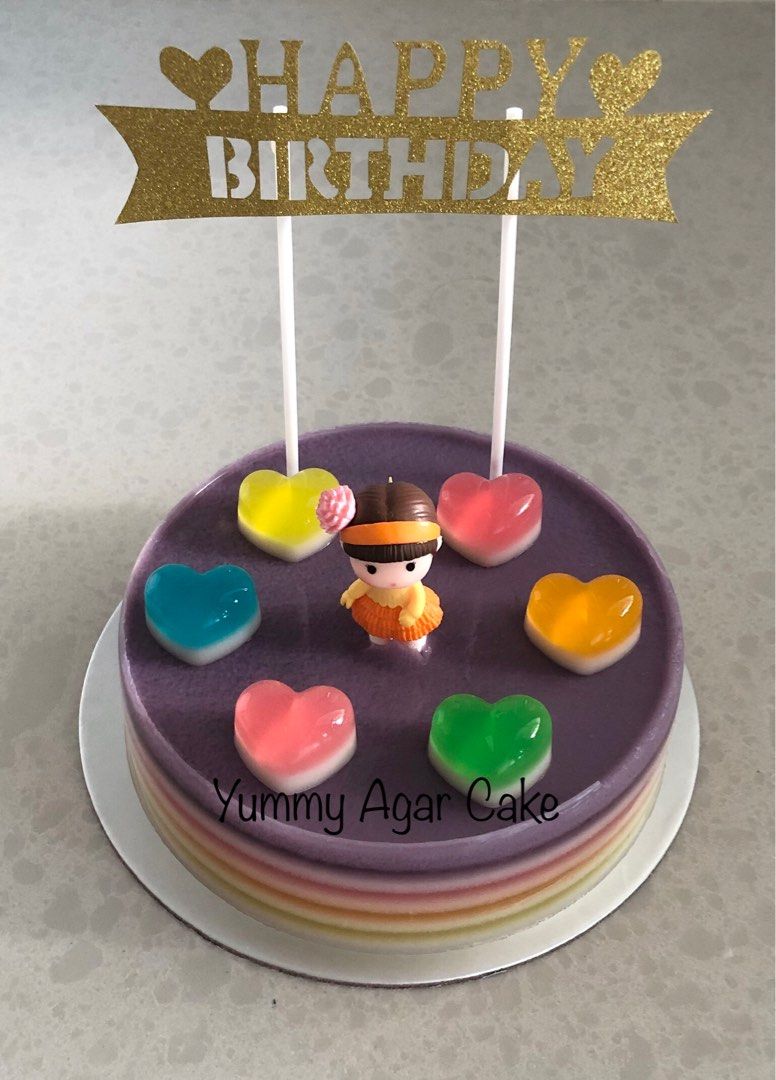Girls’ Agar Agar Birthday Cakes, Food & Drinks, Homemade Bakes on Carousell