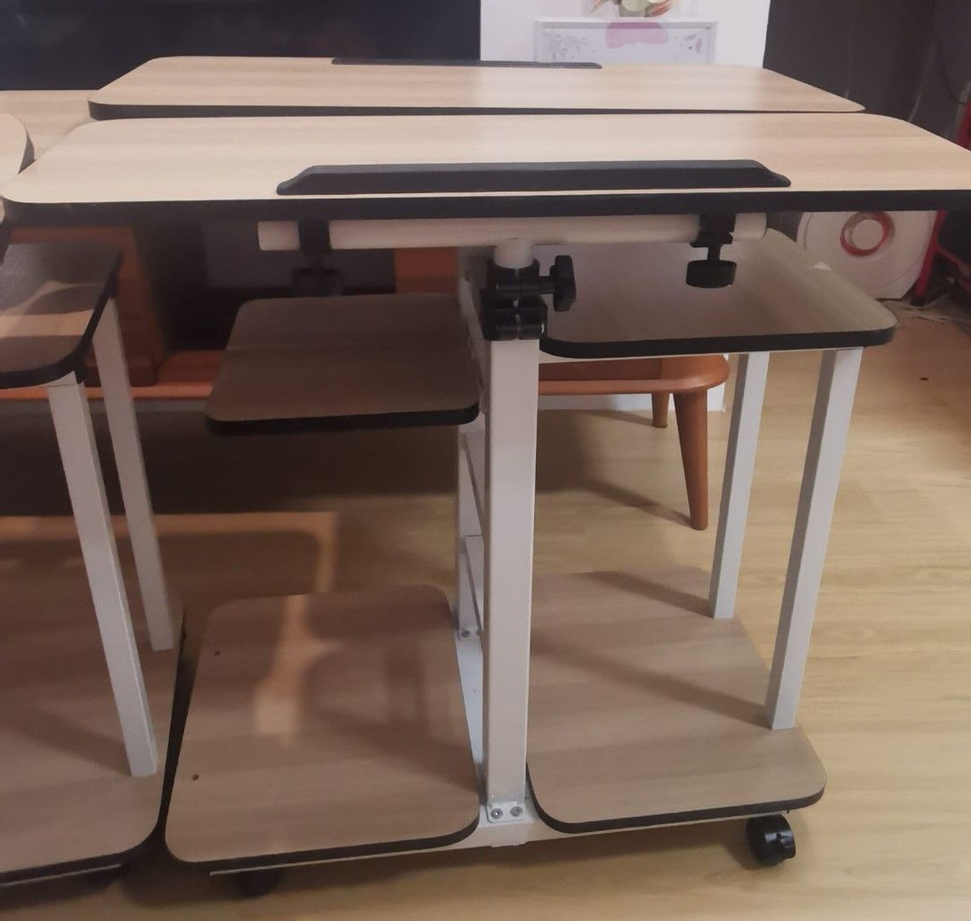 Height adjustable computer table, Furniture & Home Living, Furniture ...