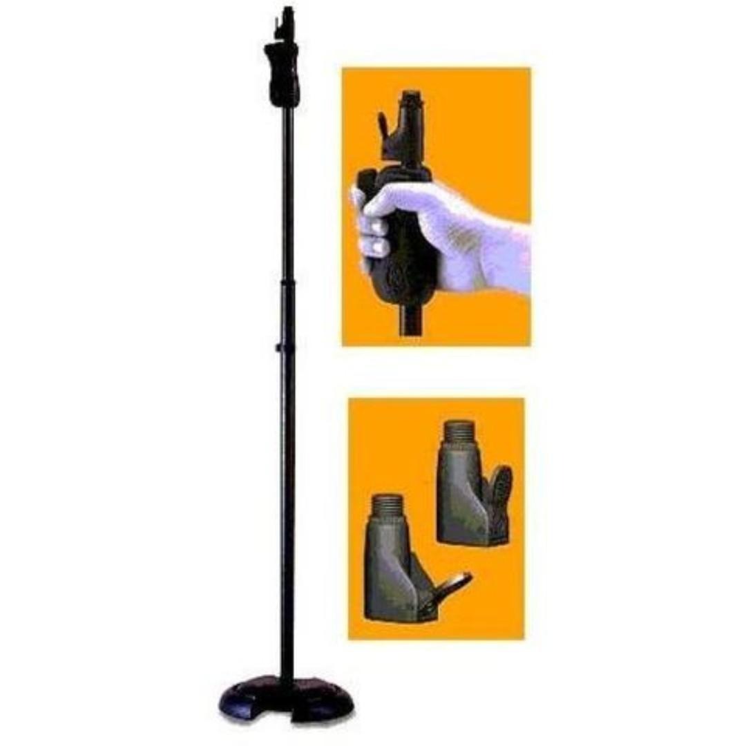 Hercules-Straight Round Base Mic Stand w/Mic Holder & EZ Grip Height ...