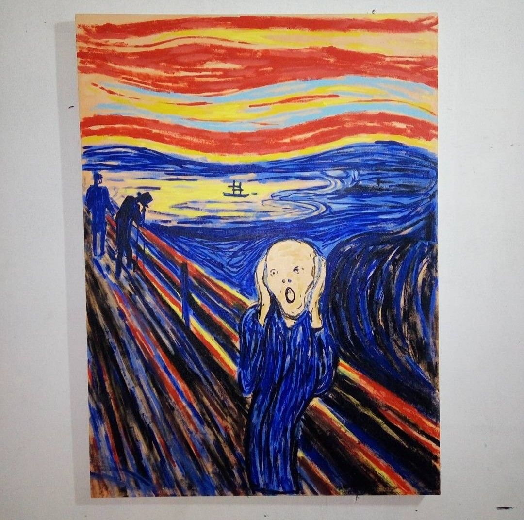 Lukisan Repro The Scream, Desain & Kerajinan Tangan, Karya Seni di ...