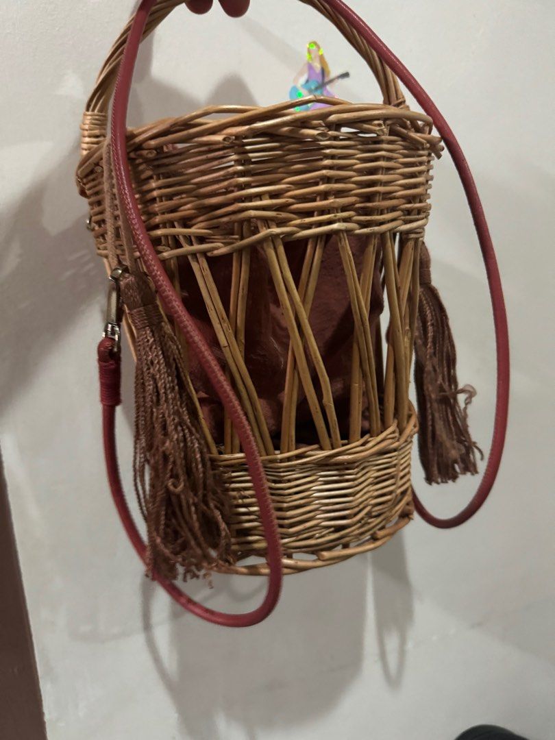 Mango NWOT Straw Rattan Braided Wicker Limited Edition Bucket Bag ...