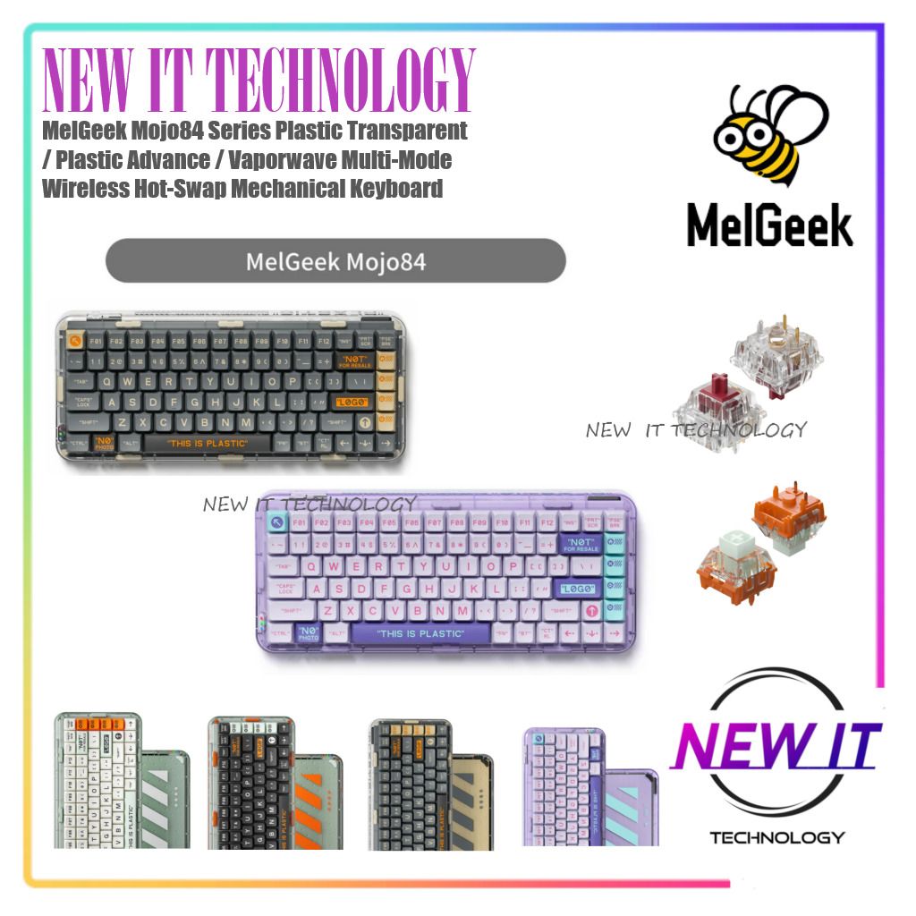 MelGeek Mojo68 & Mojo84 Series Plastic Transparent / Plastic Advance / Vaporwave / Wasteland ...