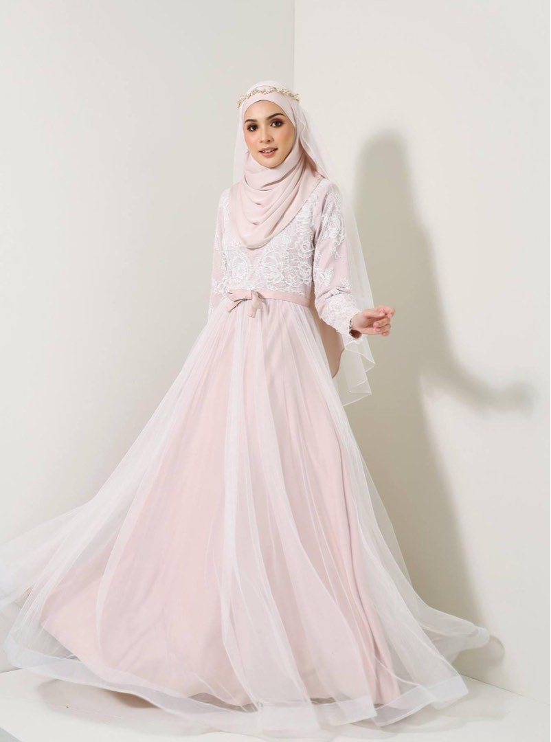 Minimalace Dress Akad Collection, Women's Fashion, Muslimah Fashion ...