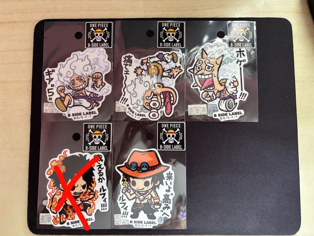One Piece B-side label stickers Luffy Gear 5, Ace, Hobbies & Toys ...