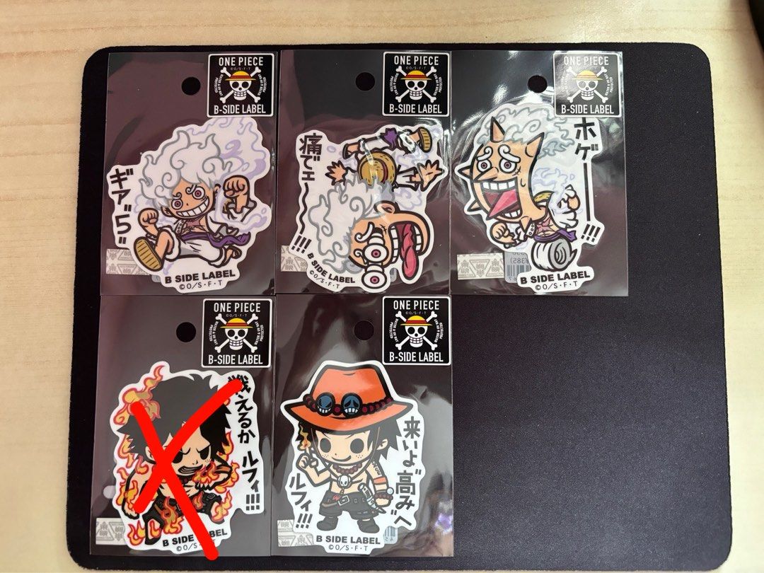 One Piece B-side label stickers Luffy Gear 5, Ace, Hobbies & Toys ...