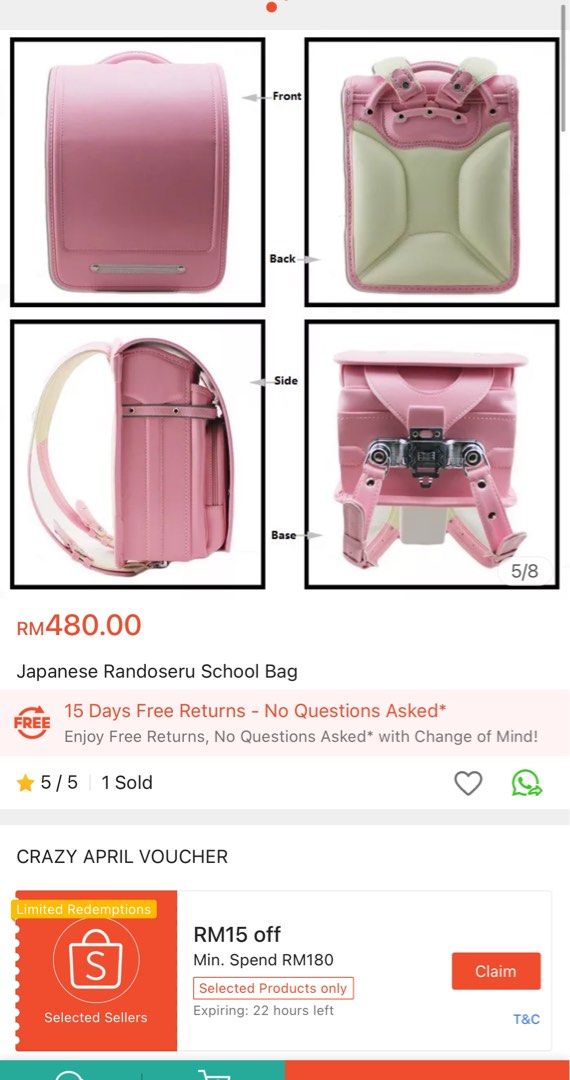 Randoseru Japanese kids backpack, Babies & Kids, Babies & Kids Fashion ...