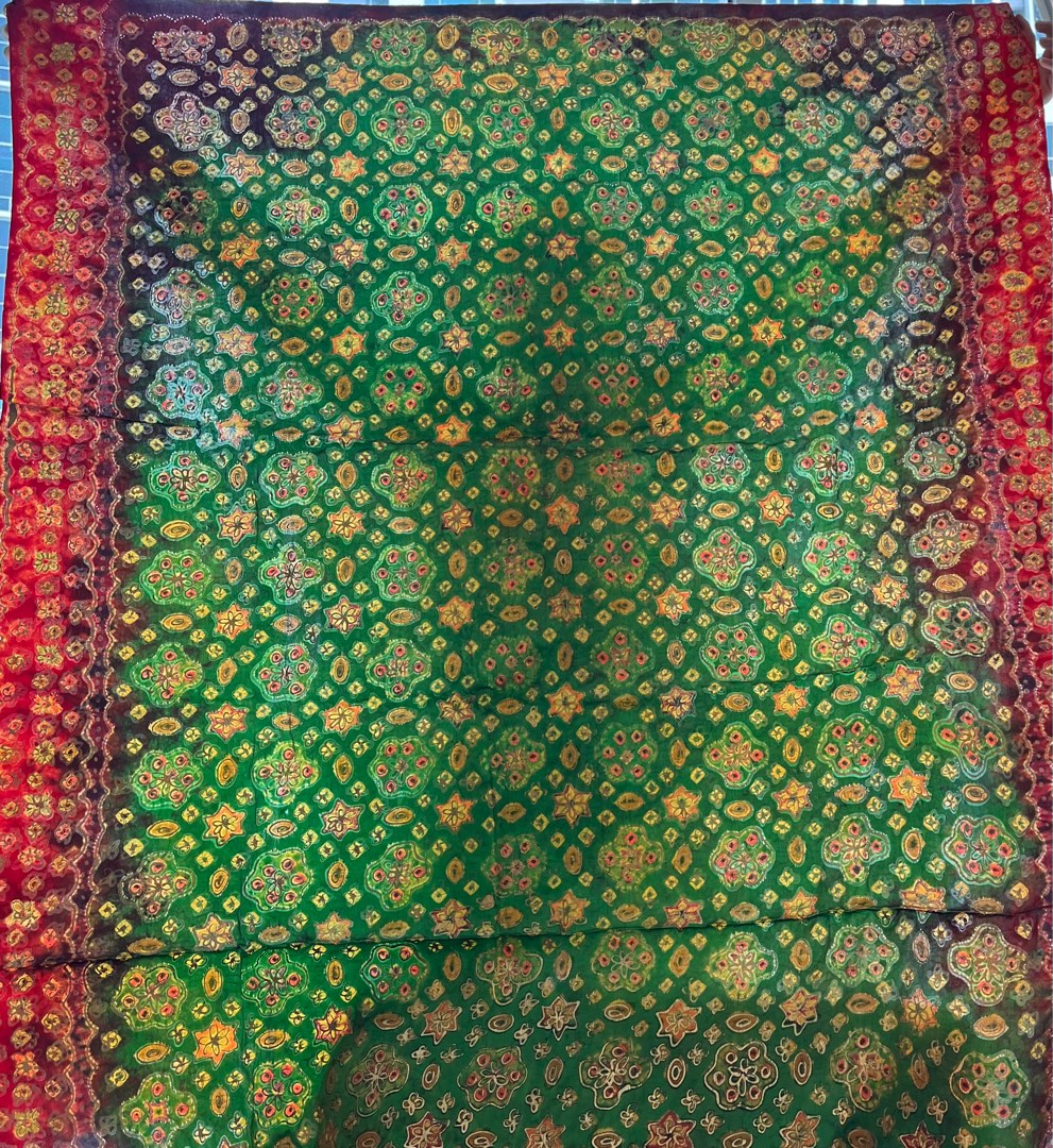 Red/Green REAL Gold Flower Traditional Songket, Women's Fashion ...