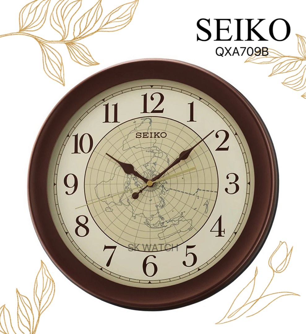 Seiko World Map Wall Clock / QXA709B, Furniture & Home Living, Home ...