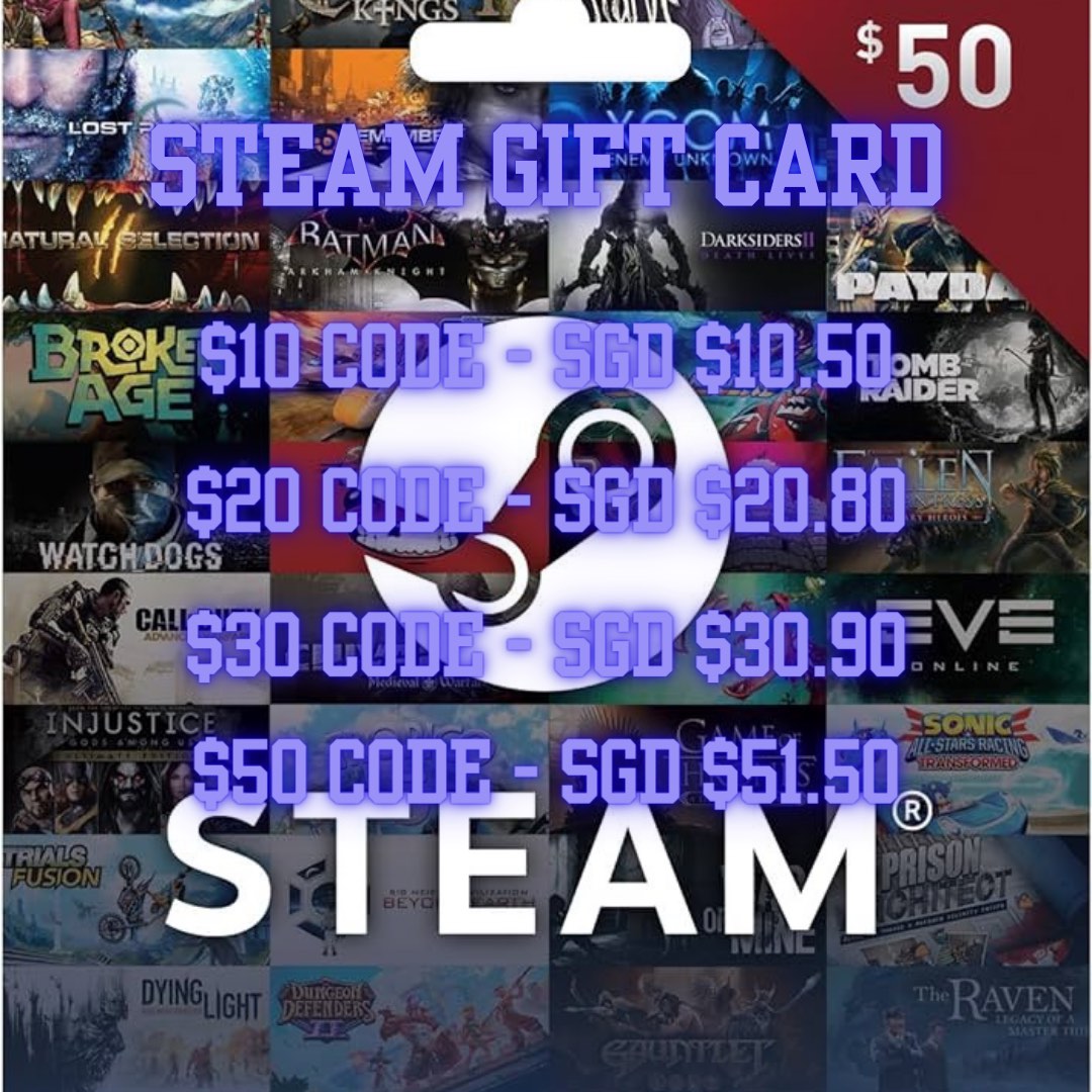 [SGD] Steam credit top up | Steam wallet code|Steam gift card, Video ...
