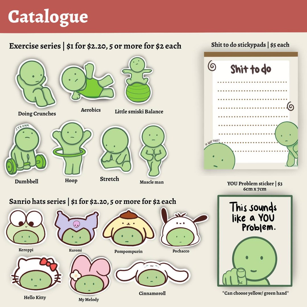 smiski exercise and sanrio series stickers, Hobbies & Toys, Stationery ...