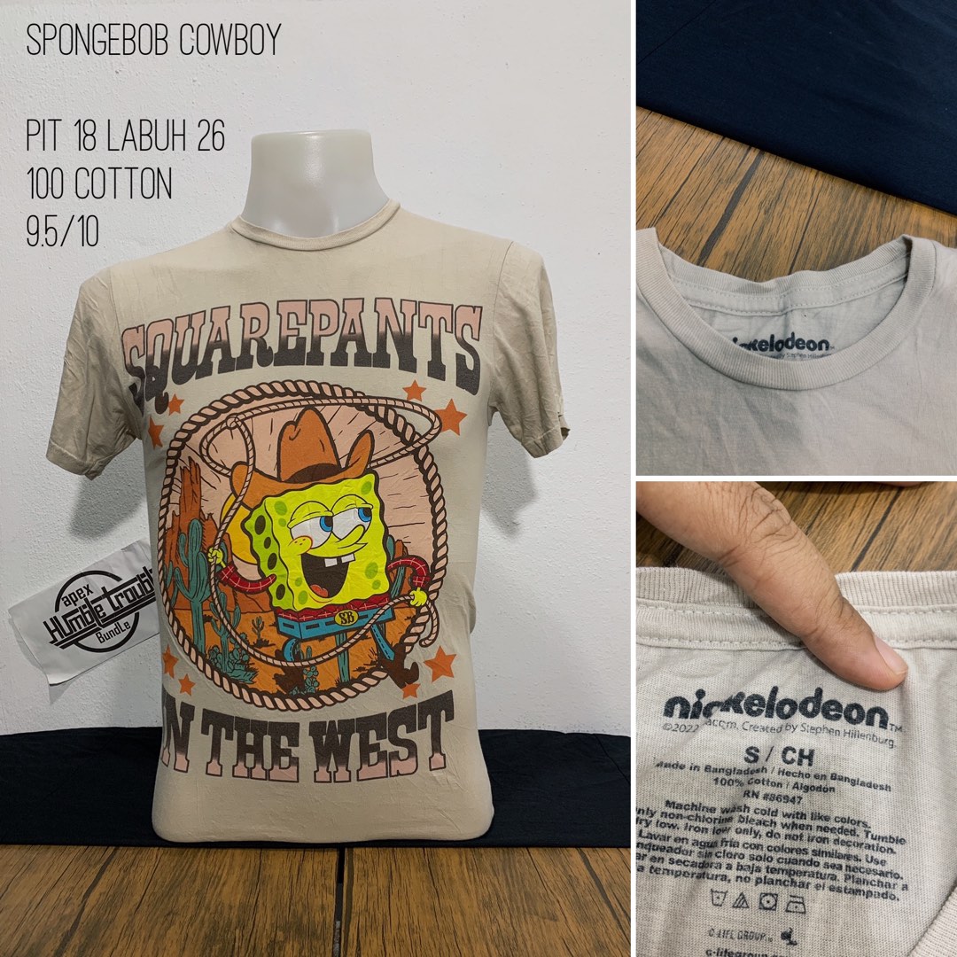 SPONGEBOB COWBOY, Men's Fashion, Tops & Sets, Tshirts & Polo Shirts on ...