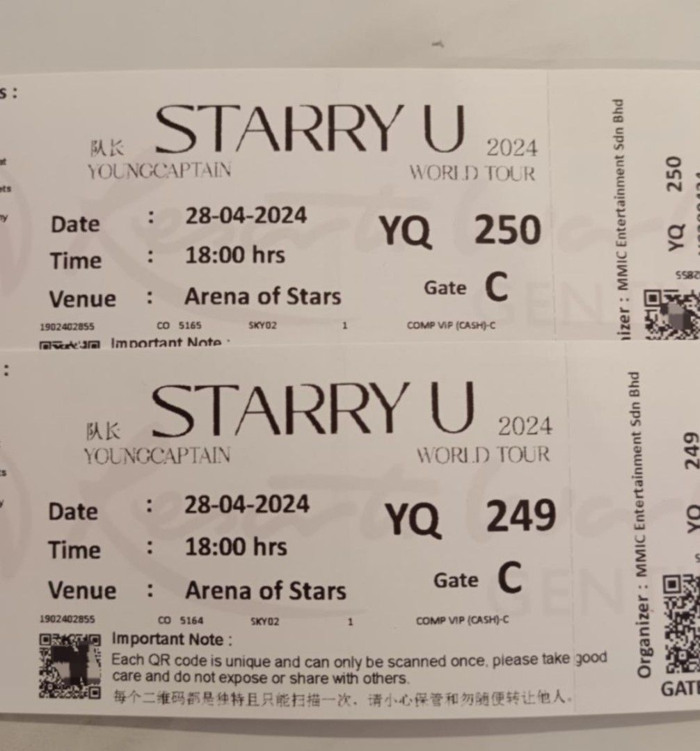 Starry Yu - Young captain 队长, Tickets & Vouchers, Event Tickets on ...