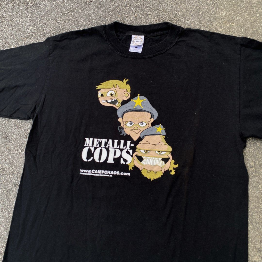 Vintage Metalli Cops Metallica Cartoon Promo Band Tee Vtg Anime Rap ...