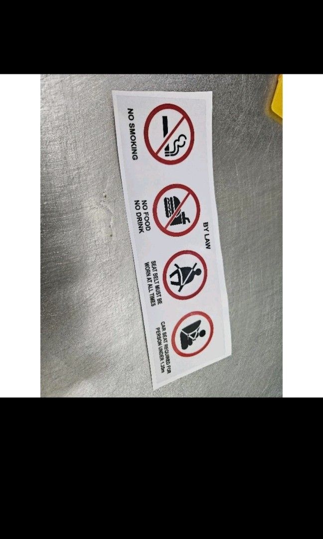 Warning sign transparent print vinyl sticker for PHV or Taxi . FREE ...