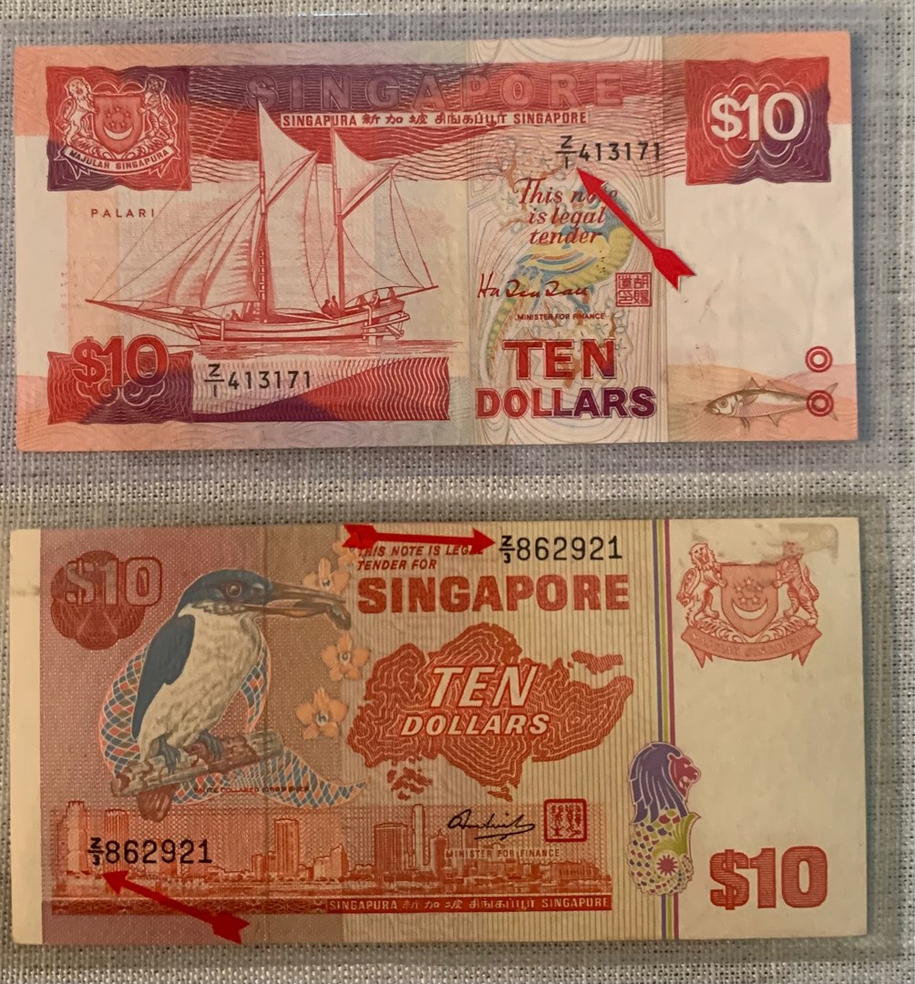 $10 Ship Series Replacement Note (AUNC) Z/1 413171 and a $10 Bird ...