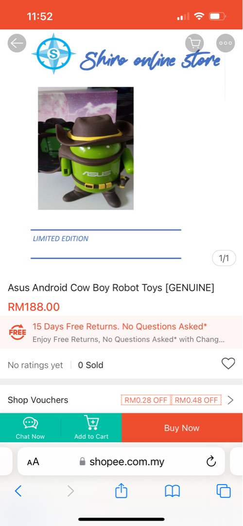 ASUS Android Cow Boy Robot Toys, Hobbies & Toys, Toys & Games on Carousell