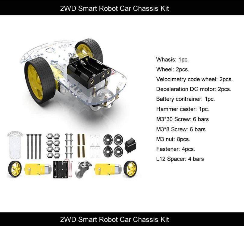 Auto tracking Motor Smart Robot Car Chassis Kit Speed Encoder 2WD ...
